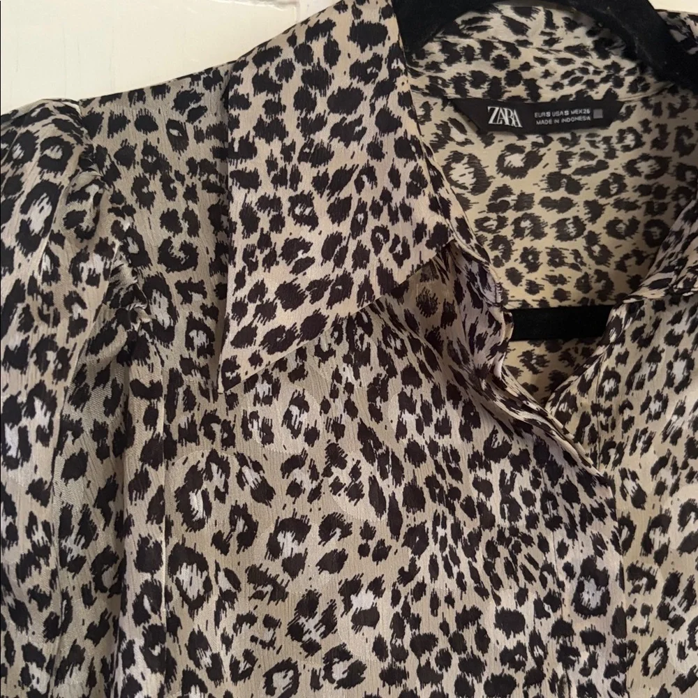 Zara | Tops | Zara Animal Print Blouse | Poshmark